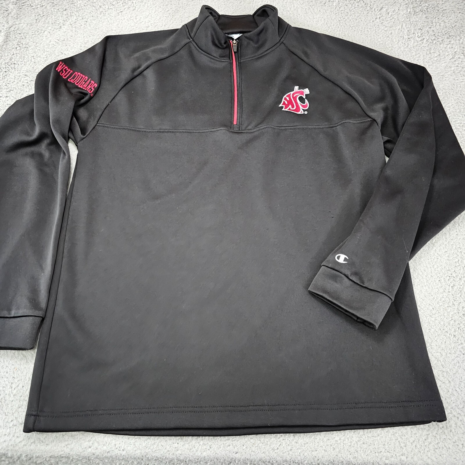 Washington State Cougars Champion Sweater Mens Medium Black 1/4 Zip ...