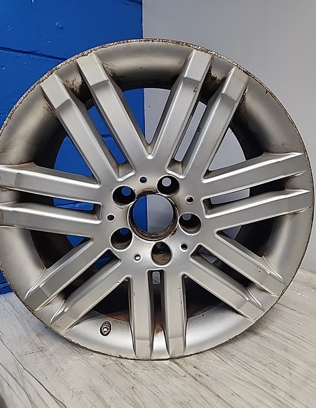 OEM 2008-2009 Mercedes C300 Silver 17x8.5 REAR FITMENT 14 Spoke Rim ALY ...