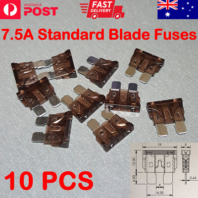 10 Pcs 7.5A Standard Blade Fuses - Brown Car Truck Auto Fuses 7.5 Amp ...