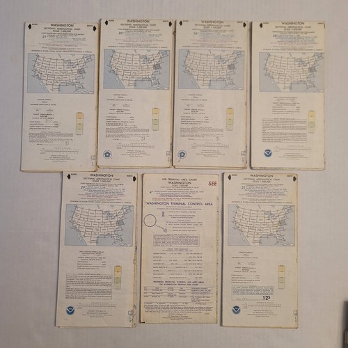 Vintage Washington DC Sectional Aeronautical Charts Lot Of 7 1970s ...