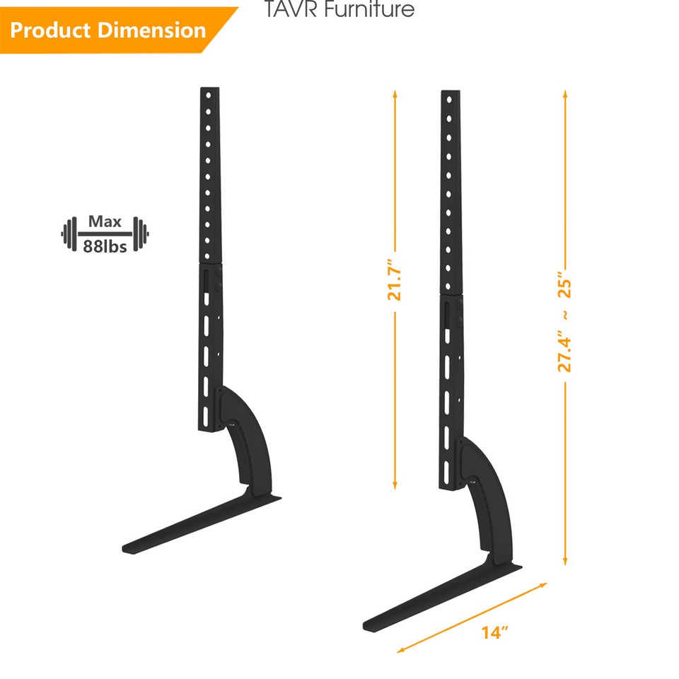 Table Top Universal TV Stand for 27-65 inch LCD LED Flat or Curved ...