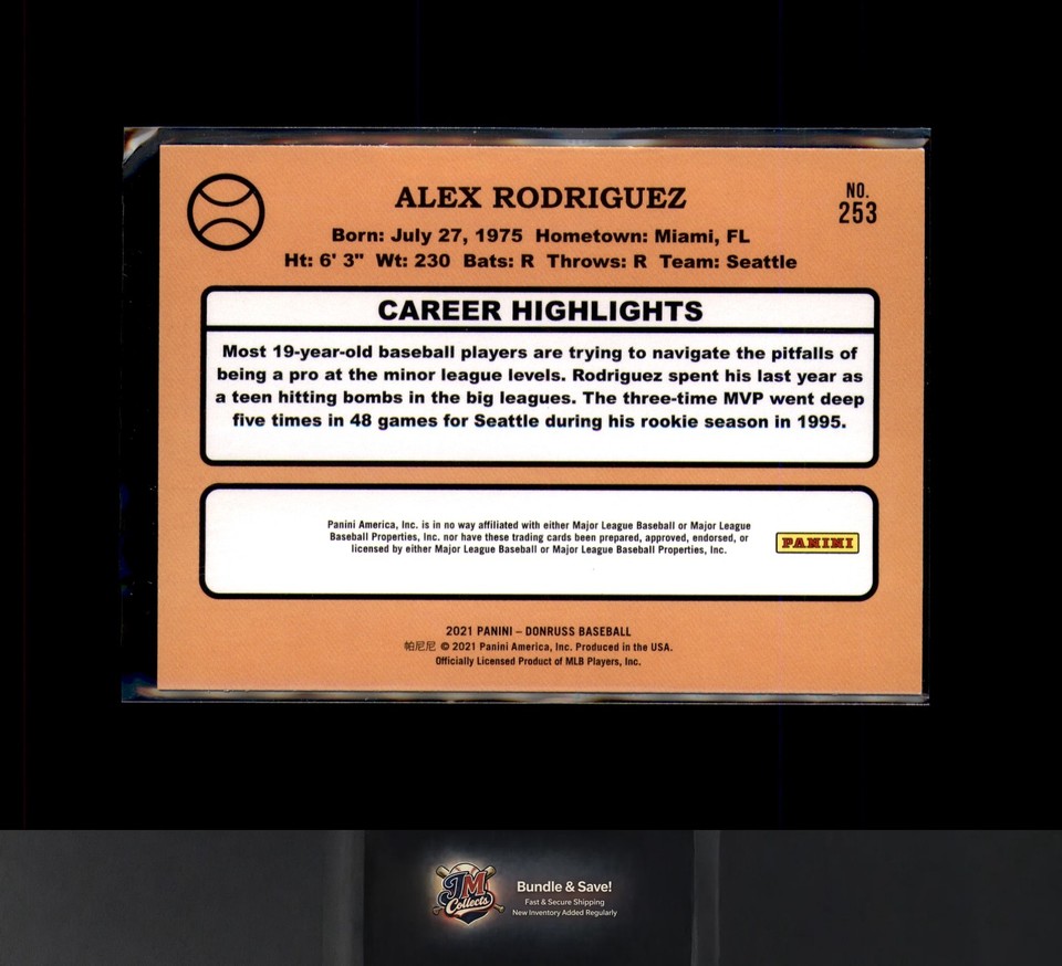 2021 Donruss #253a Alex Rodriguez Holo Purple | eBay