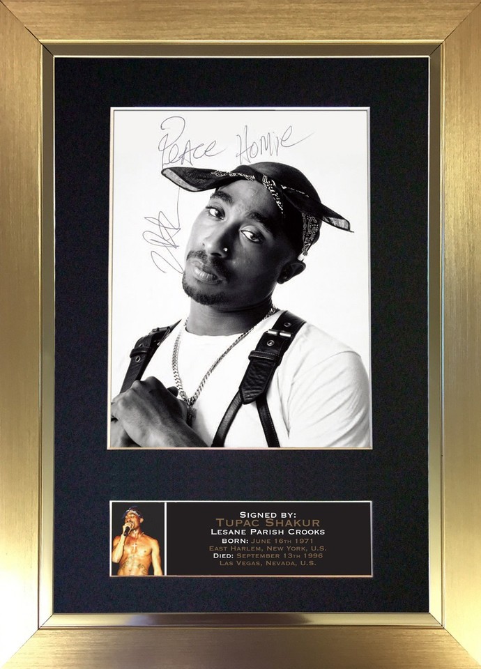#664 TUPAC SHAKUR Rap Artist Very Rare Signed Autograph Mounted Photo ...