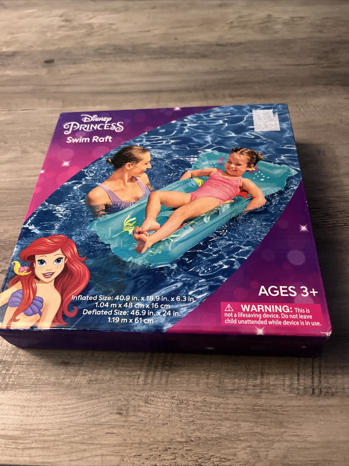 Disney Princess 41" x 19" Pool Swim Raft - 2 Air Chambers - Ages 3 ...