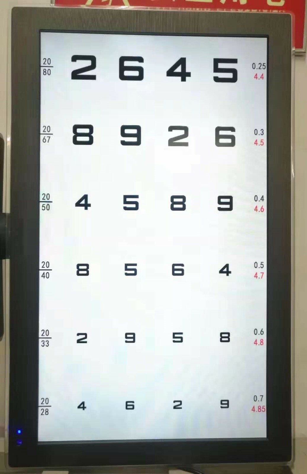 Multi-function 23" LED Display MICRO Chart Projector Eye Chart ...