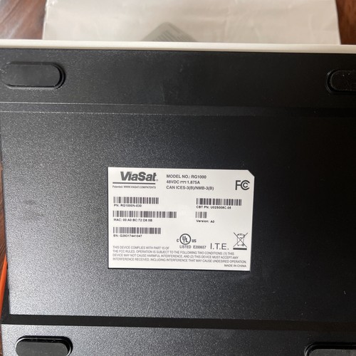 Viasat RG1000 Vsat Modem RG1000 * Used “NO POWER SUPPLY” Main Unit only ...
