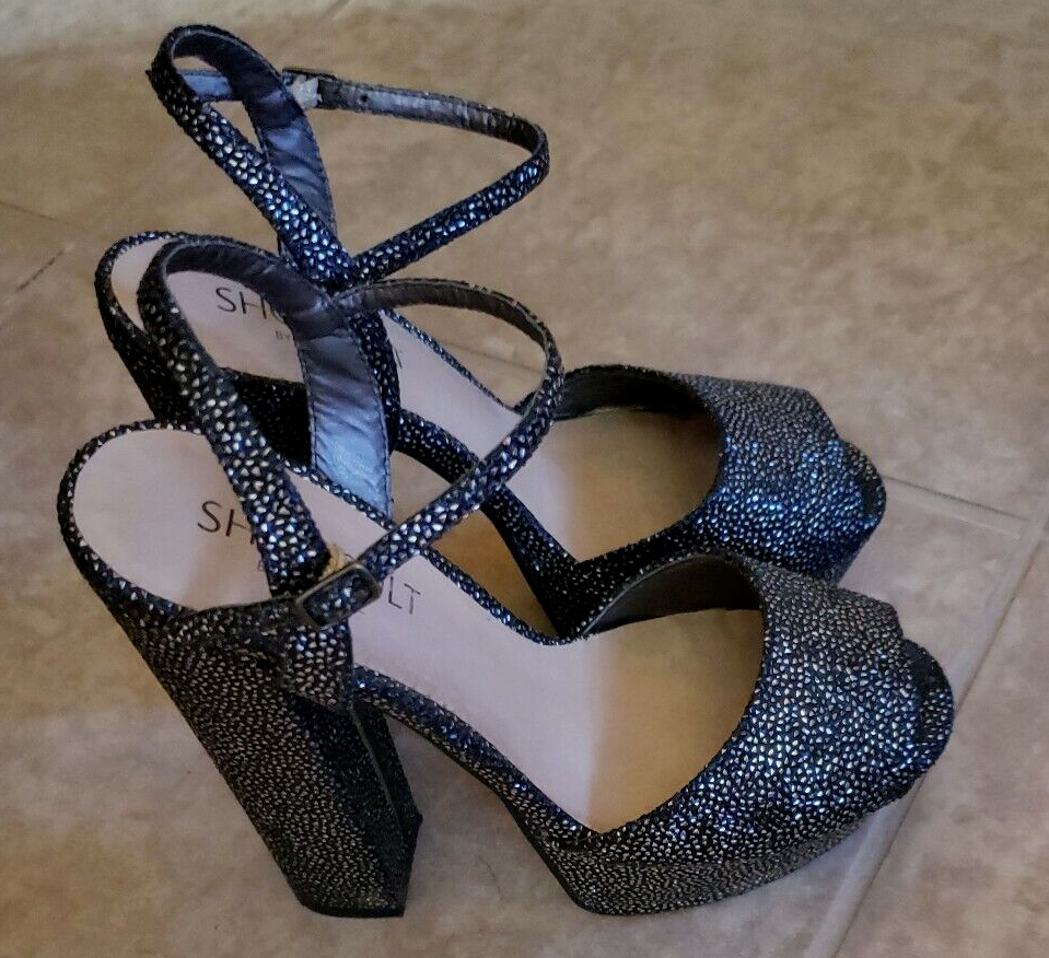 SHOE CULT BY NASTY GAL TEXTURED BLACK GOLD PARTY HARD PLATFORM HEELS ...