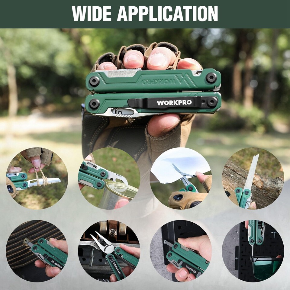 WORKPRO 18-in-1 Multitool Plier EDC Multi Tool w/ 2 Safety Lock ...