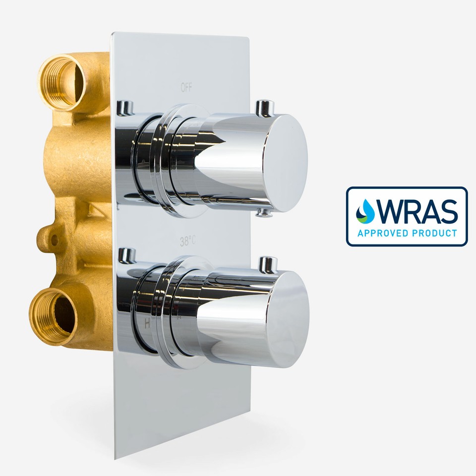 Concealed Thermostatic Shower Mixer Valve 1 / 2 / 3 Way Outlet Chrome ...