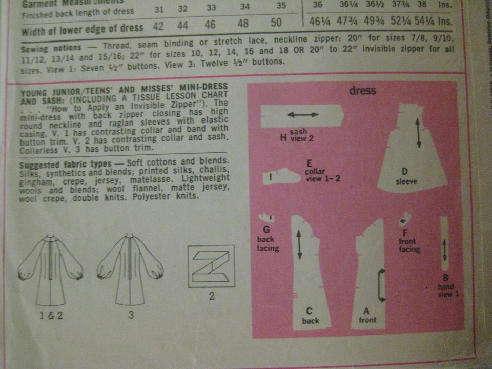 Vintage 70s Simplicity 8920 MINI DRESS w/ COOL RETRO COLLAR Sewing ...