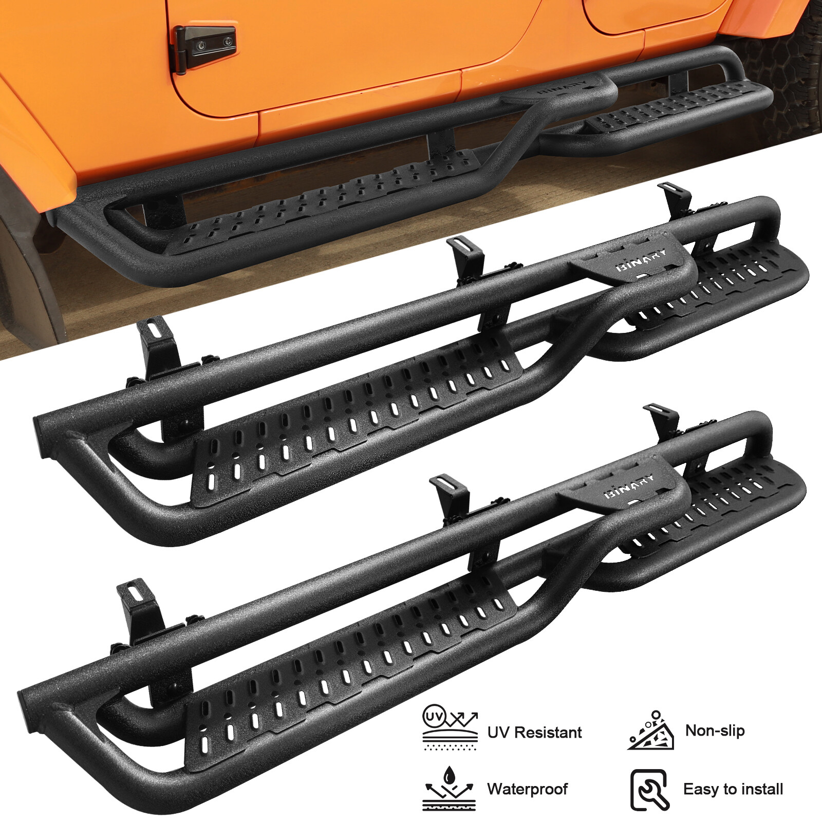 BXQH Drop Down steps For 2018-2026 Jeep Wrangler JL 4 Door Running ...