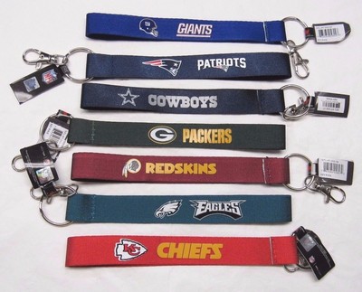 NFL Wristlet Key Chains 8.5" Long .75" Wide Made by Aminco Select Team ...