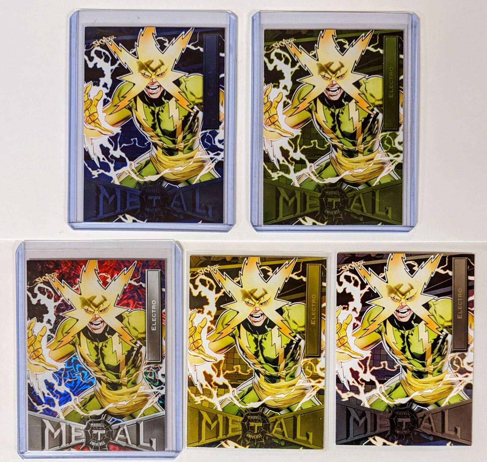 2022 Marvel Metal Spider-Man #25 Electro Lot of 5 Neon Green, Blue ...