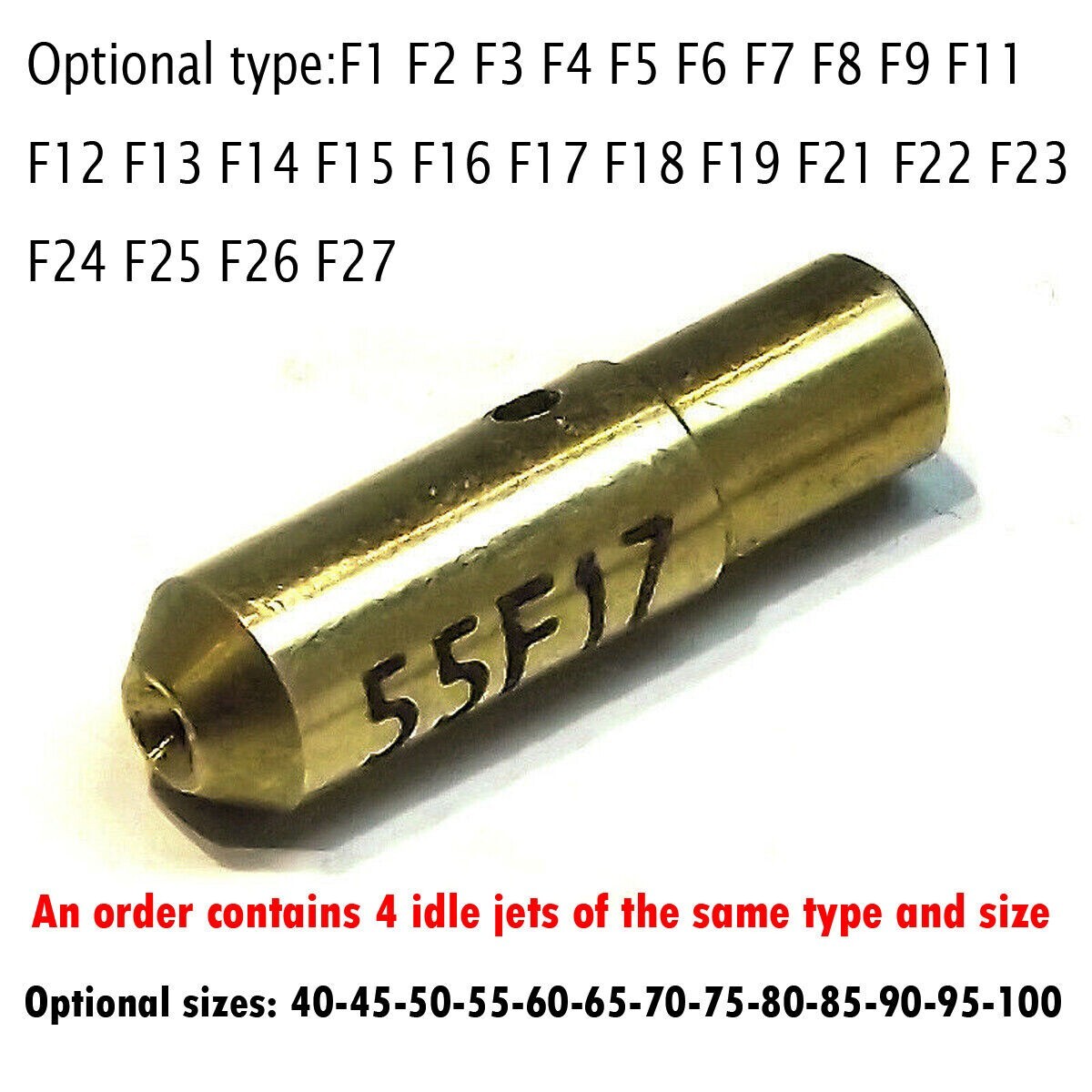 Idle jets Weber DCOE Carburetors 12 pcs Any F series type size: 40-100 ...