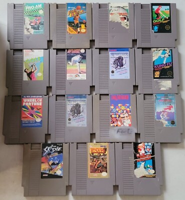 Nintendo NES Lot of 15 Games Ski or Die POW Super Mario Bros Kung Fu ...