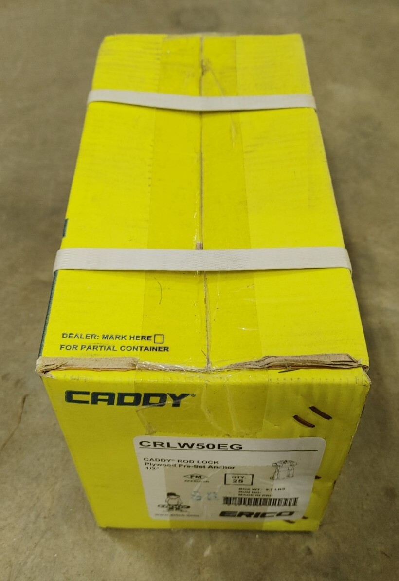 BOX OF 25 CADDY ROD LOCK CRLW50EG 1/2" PLYWOOD FORM PRE-SET ANCHORS | eBay