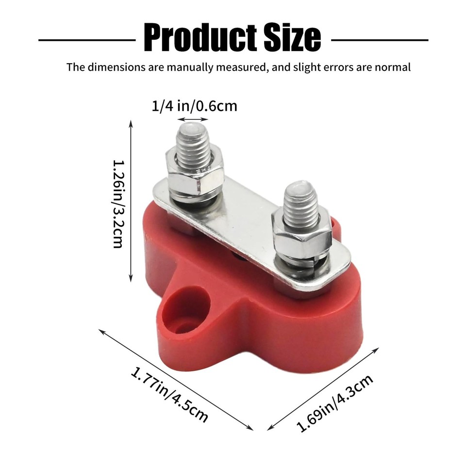 48 Volts Battery Power Stud Junction Post, M6 Dual Power Distribution ...