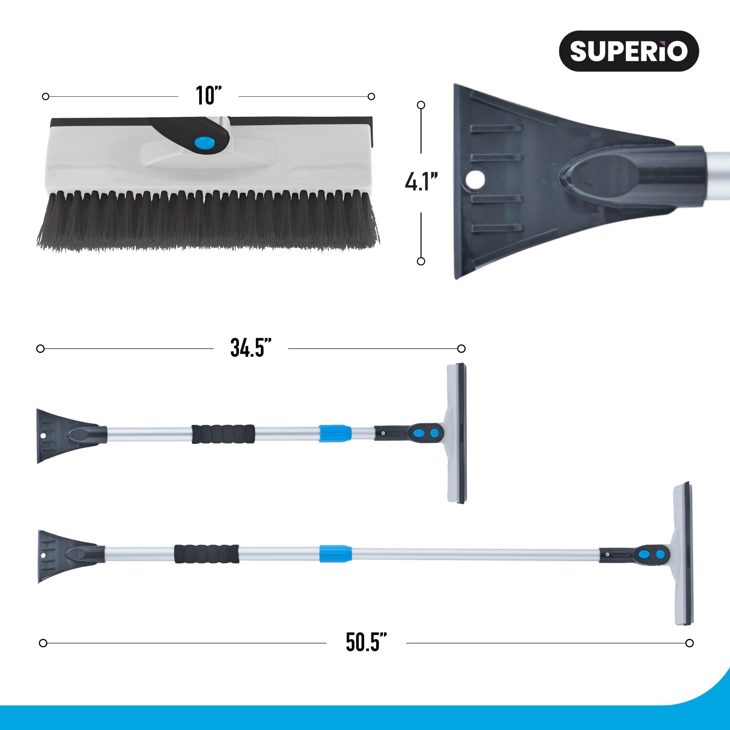 Car Snow Shovel and Brush Telescopic Handle Kit, Ice Scraper Window ...