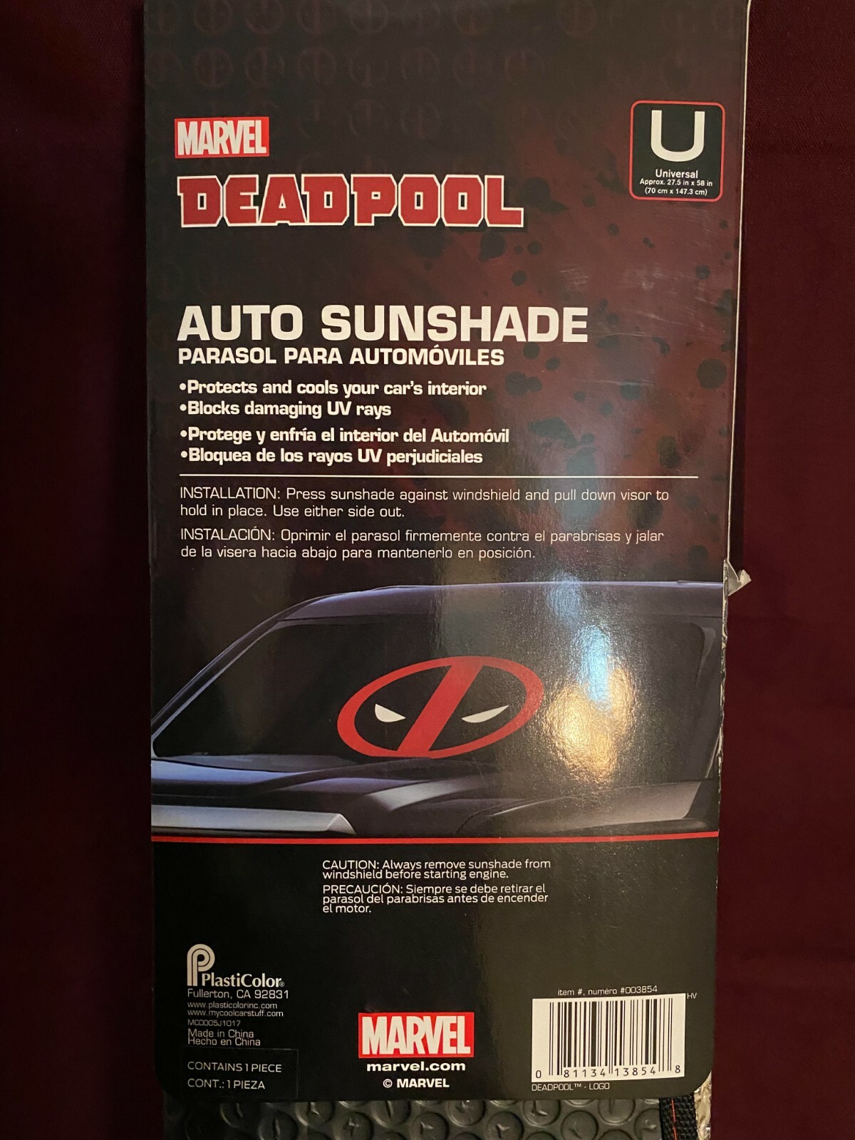 Plasticolor Marvel Deadpool Logo Front Car/truck Windshield Sunshade ...