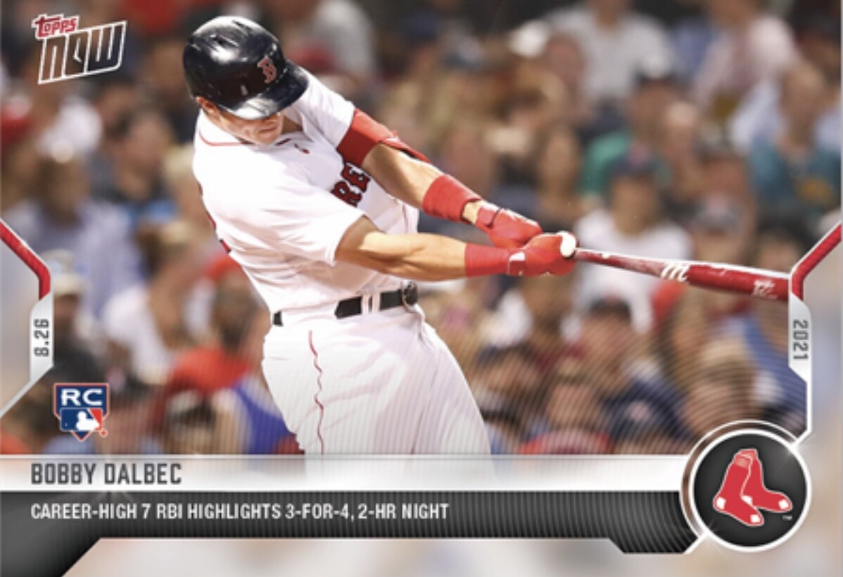 2021 TOPPS NOW ROOKIE CARD BOSTON RED SOX BOBBY DALBEC #713 CAREER HIGH ...