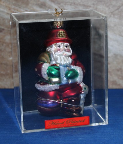 Designers Studio Unique Treasures Fireman Santa Hand Crafted Glass ...