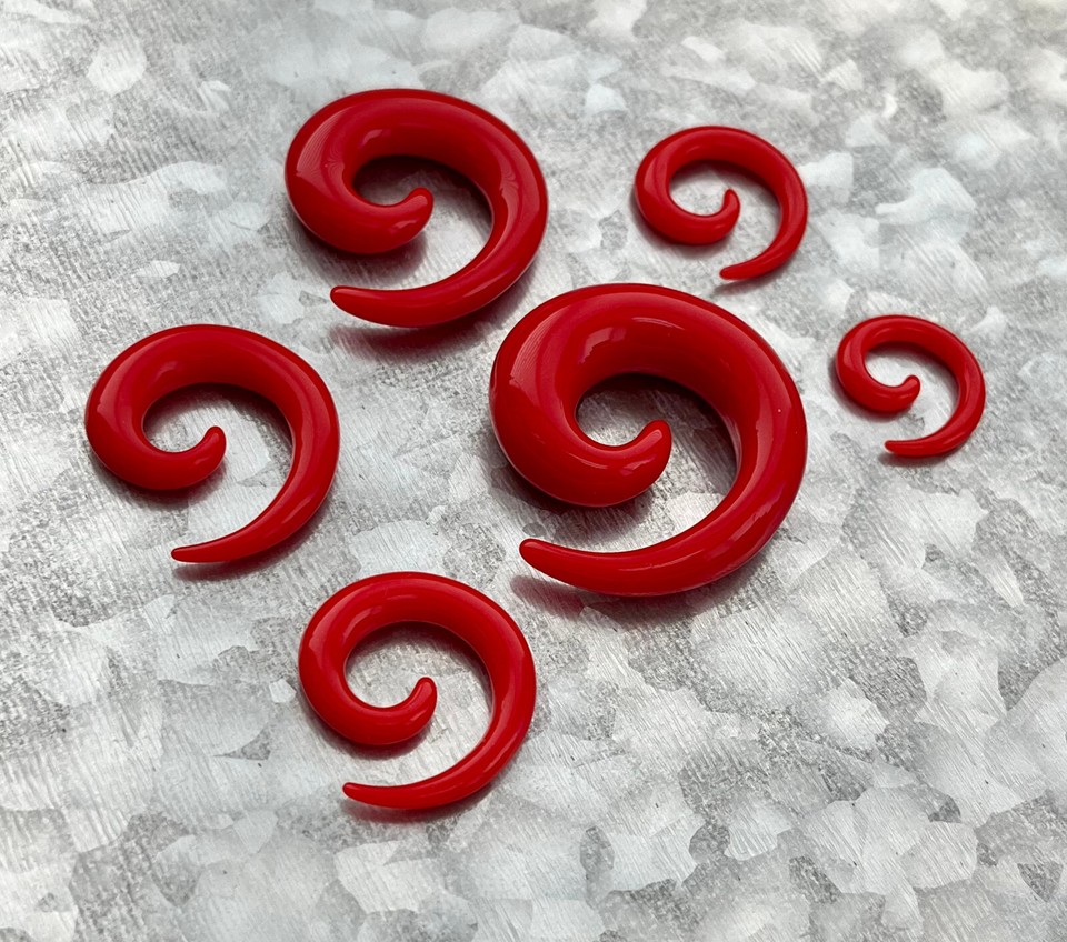 12pc Neon Spiral Taper Sets 00g, 0g, 2g, 4g, 6g, 8g Expanders ...