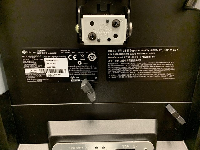 POLYCOM GS-27 MONITOR 27 INCH LED FULL HD CONFERENCE MONITOR 2583-52850 ...