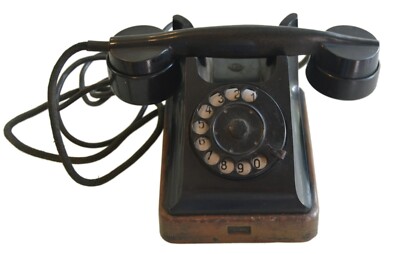 1960s Vintage Soviet Black Military KGB Phone Telephone Bakelite Rotary ...