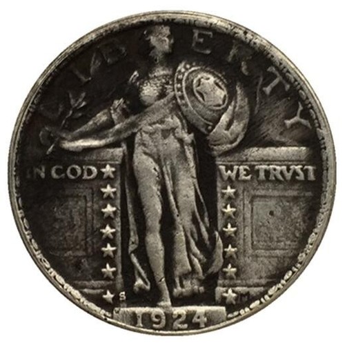 1924-S Standing Liberty Quarter Silver Coin Solid Very Fine Fine ...