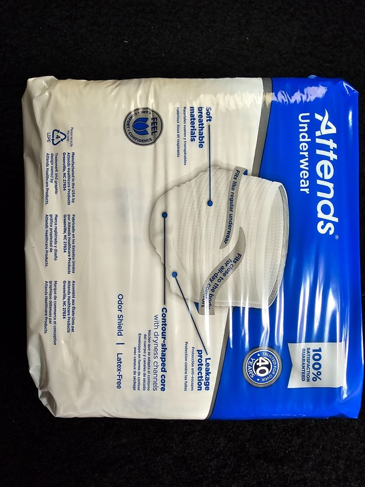 (QTY 72) Attends Size Large 44"-58" Extra Heavy Absorbency Protective ...