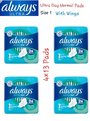 Always Ultra Day Normal Pads - Size 1 - 52 Pads | eBay