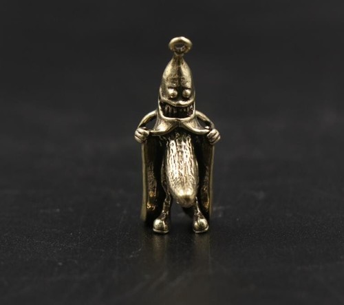 old Brass Banana Man Keychain Statues figure antiques Ornament Rare ...
