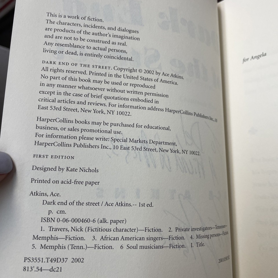 DARK END OF THE STREET by ACE ATKINS *SIGNED* -ARC- | eBay