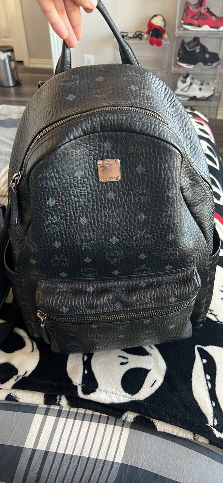 MCM Side Studded Backpack - Black Free Shipping - Gem