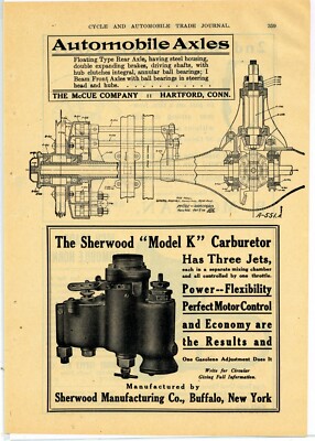 1910 Sherwood Manufacturing Co. Ad: Model K Carburetors - Buffalo, New ...