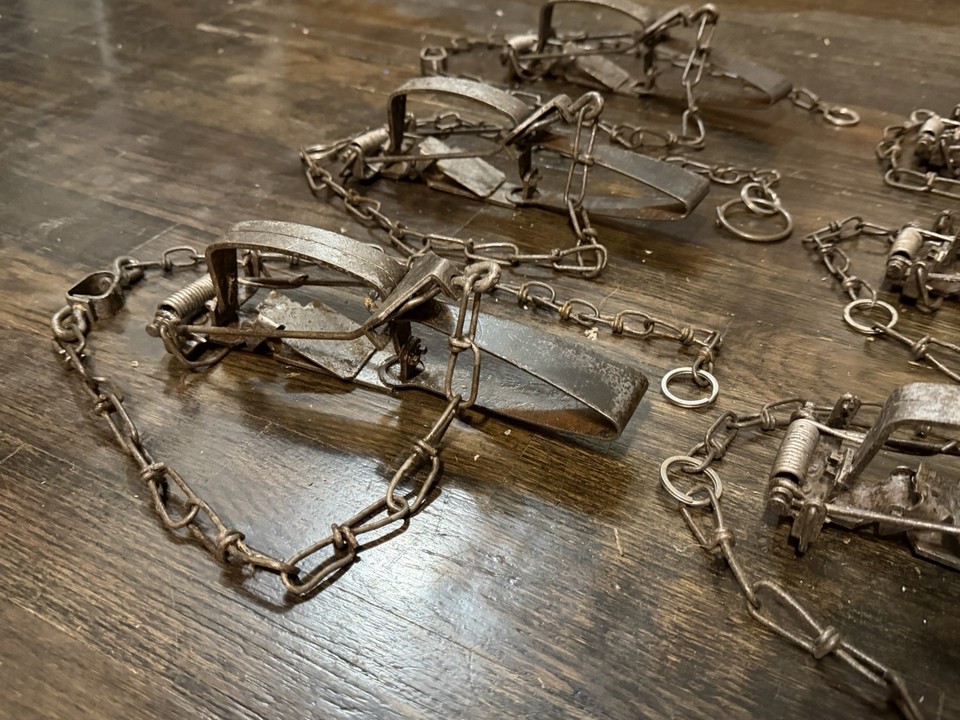 (6) SLEEPY CREEK #1 Stoploss Guard Long Spring Traps LONG CHAINS ...