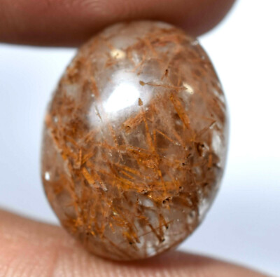 19.85 CT Natural Rutilated Quartz Inside Brown Rutil Cabochon Fine AAA+ ...