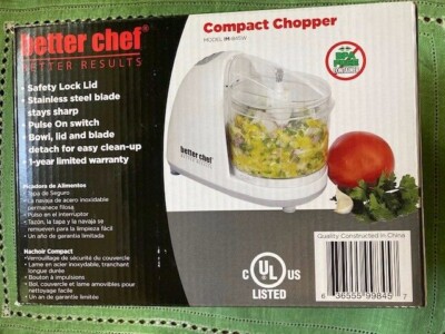 NEW Better Chef Compact Chopper,Easy to Clean,Pulse Switch,Safety Lock ...