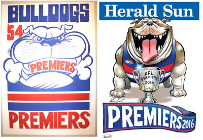 1954 & 2016 Footscray Western Bulldogs Weg Knight Posters Premiership ...