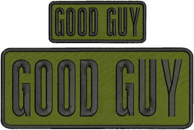 Good Guy embroidery patches 3x9 and 2x5 hook on back black letters Od ...