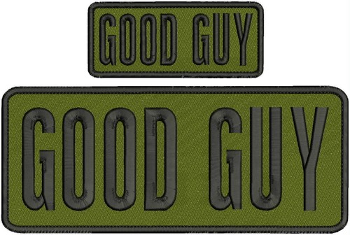 Good Guy embroidery patches 3x9 and 2x5 hook on back black letters Od ...