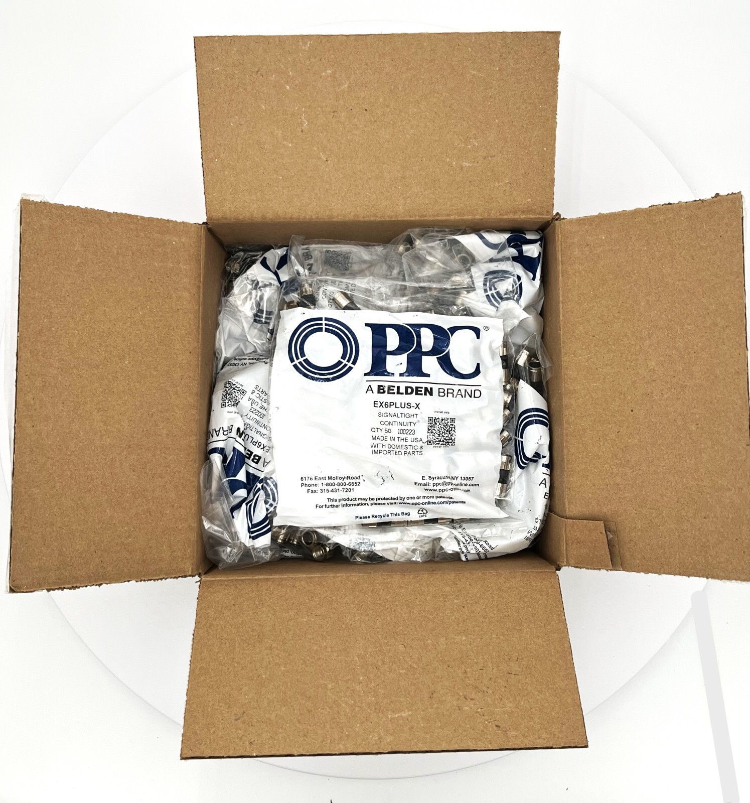 Case OF 1000 PPC BELDEN EX6PLUS Universal Compression Connector Indoor ...