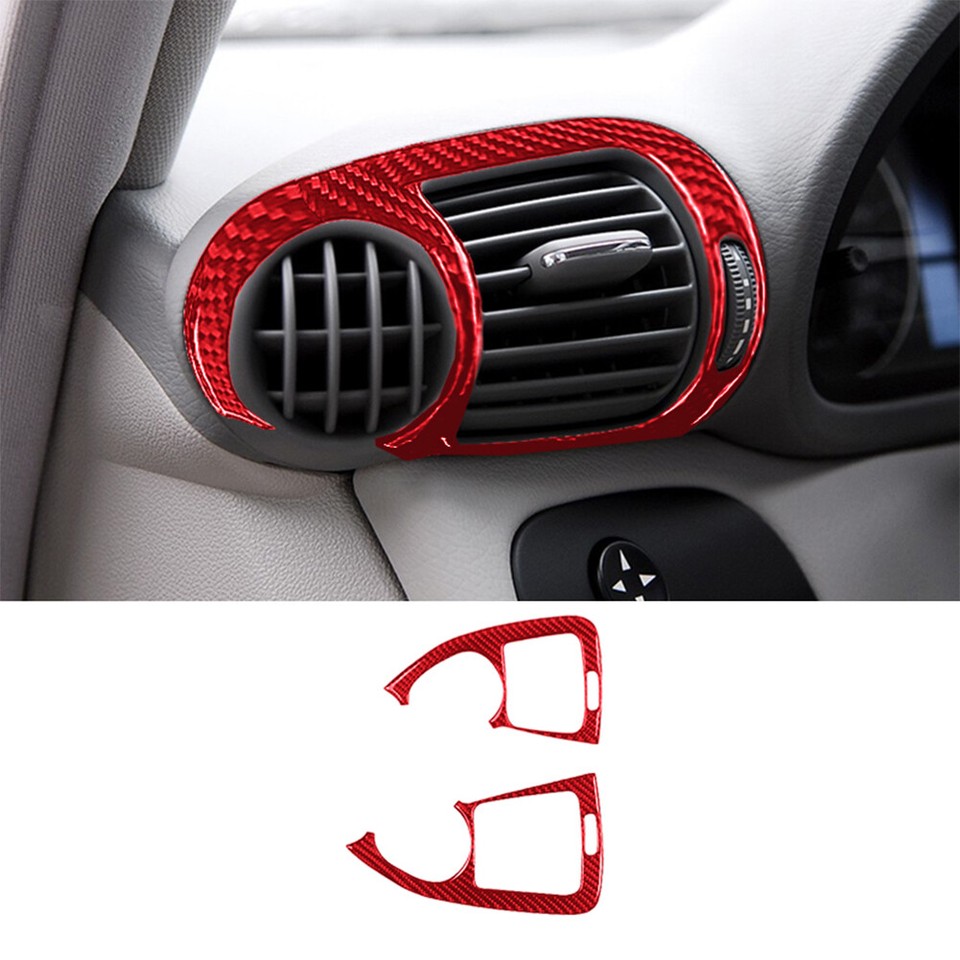 17Pcs Red Carbon Fiber Full Interior Kit Cover Trim For Mercedes-Benz ...