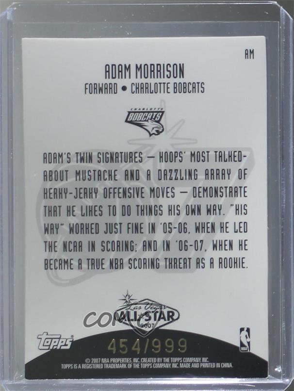 2007 NBA All-Star Jam Session Card and Poker Chip /999 Adam Morrison ...