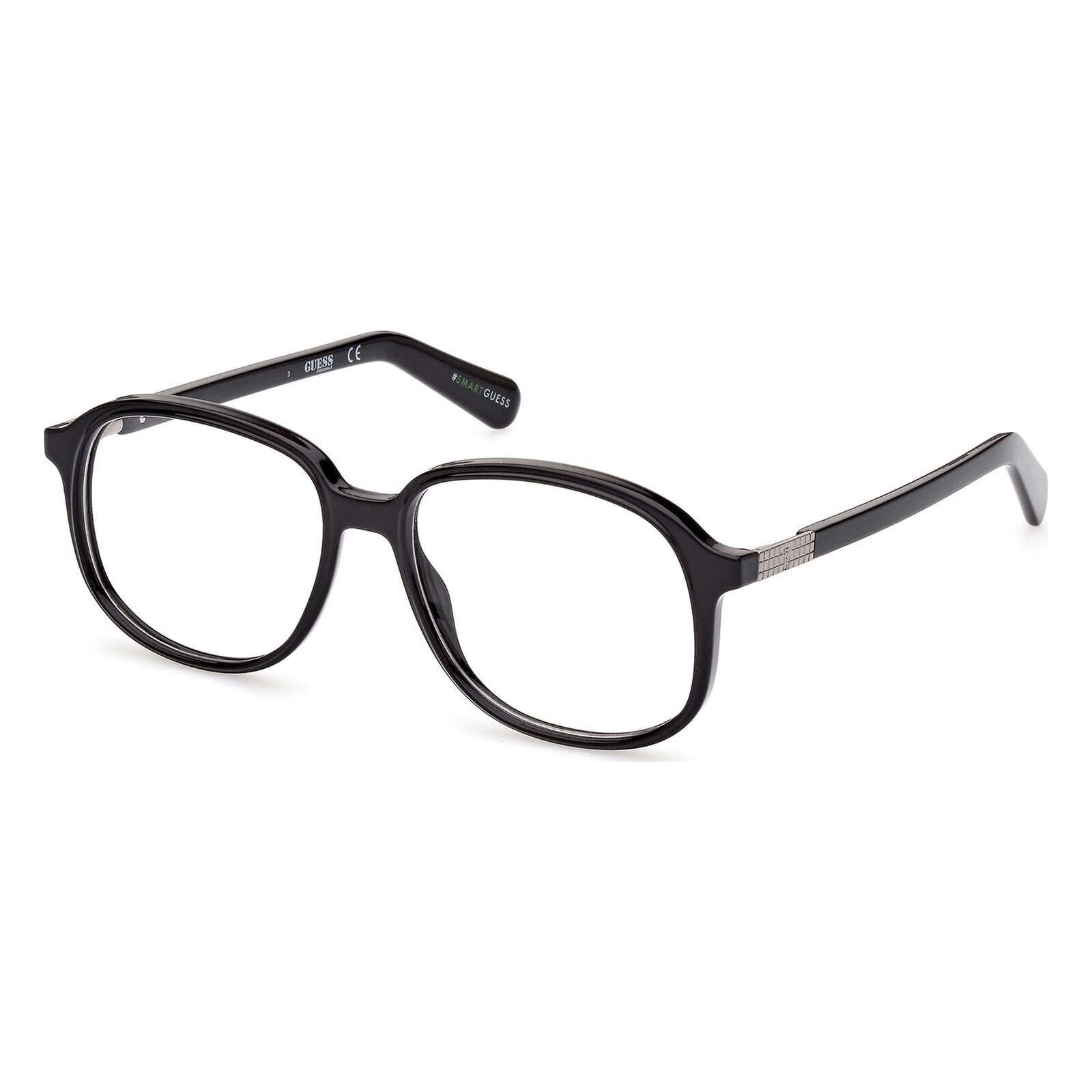 GUESS Originals GU8255 001 Black Round Plastic Eyeglasses Frame 53-15 ...