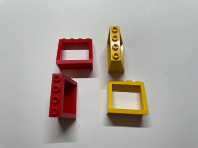 Lego 4 Windscreen 2 x 4 x 3 Frame red , yellow / rouge jaune 9254 9994 ...