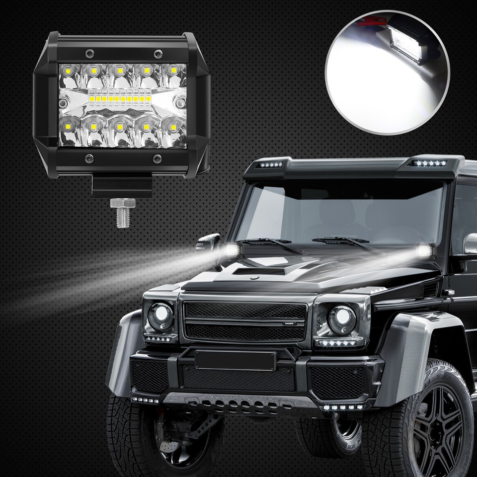 4PCS 4 inch LED Work Light Bar Cube Spot Flood Pods Fog Off Road ...