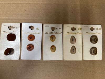 5 Vintage Streamline Button Cards 10 Buttons | eBay
