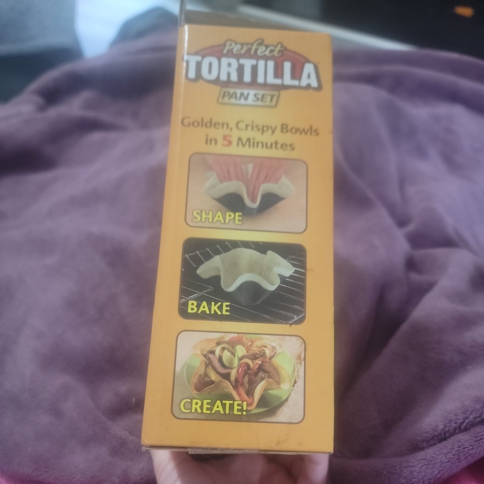 Perfect Tortilla Pan Set Taco Bowls Baked Not Fried As Seen On TV Set ...