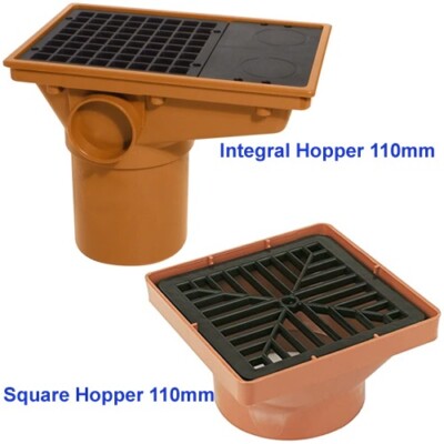 Underground Drainage 110mm SQUARE & INTEGRAL Hopper Underground Pipe ...